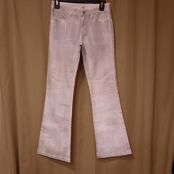 Cache | Jeans | Cach Silver Painted Jeans Sz | Poshmark